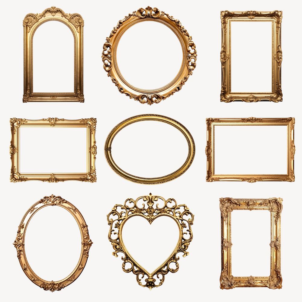 Vintage gold frame element, editable | Premium Editable Design - rawpixel