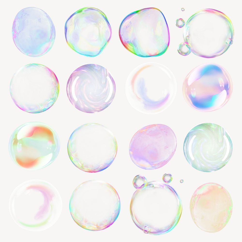 Bubble effects isolated element set | Premium Editable Design - rawpixel