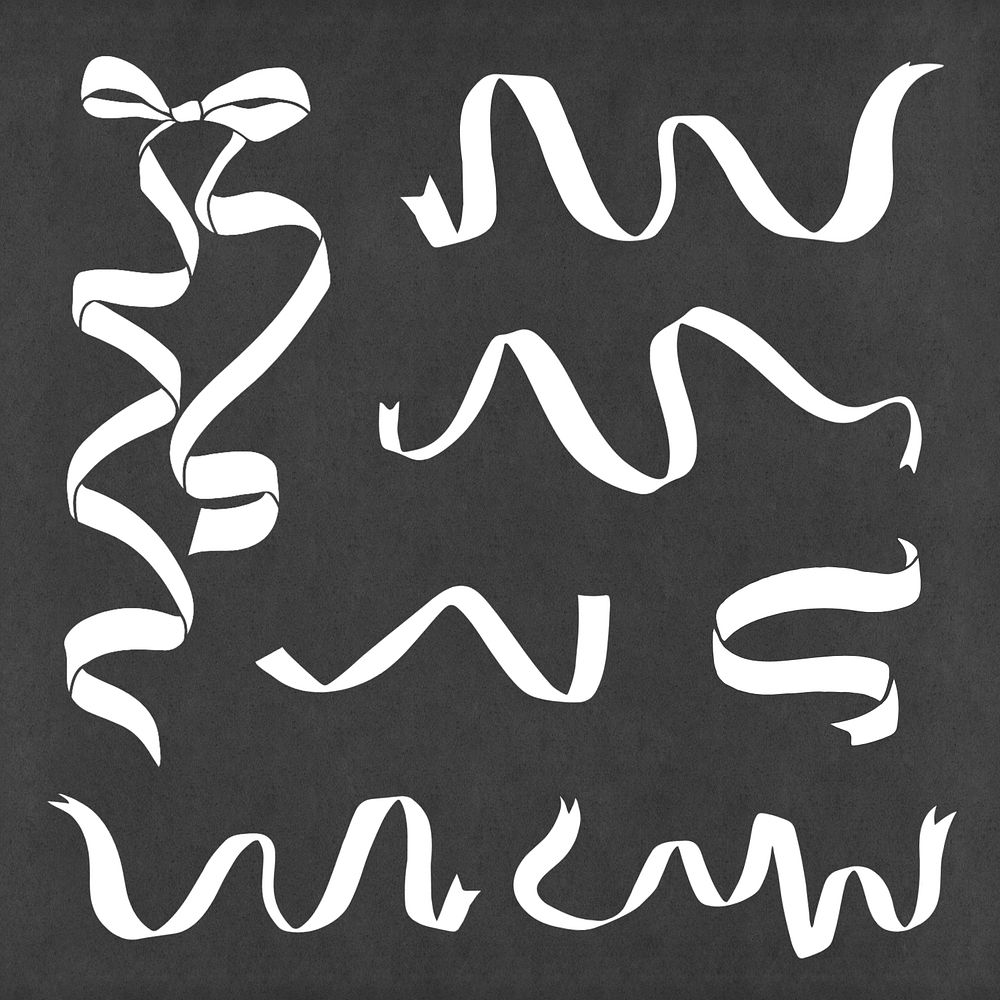 Editable white ribbon set | Premium Editable Design - rawpixel