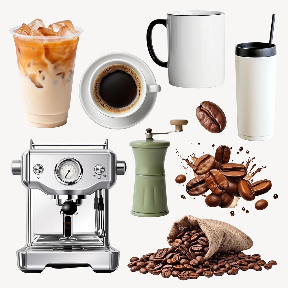 Coffee shop element set, editable | Premium Editable Design - rawpixel