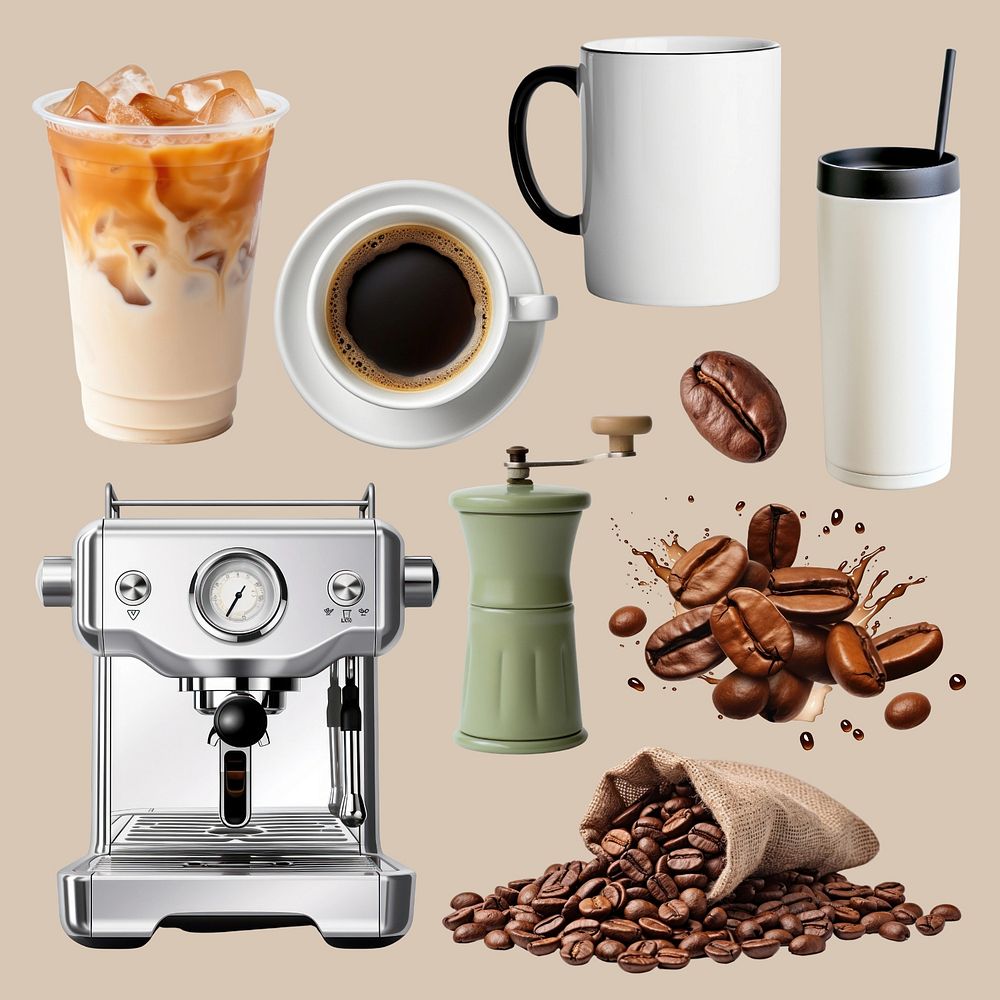 Coffee shop element set, editable | Premium Editable Design - rawpixel