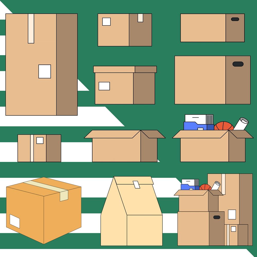 Parcel delivery element set, editable | Premium Editable Design - rawpixel