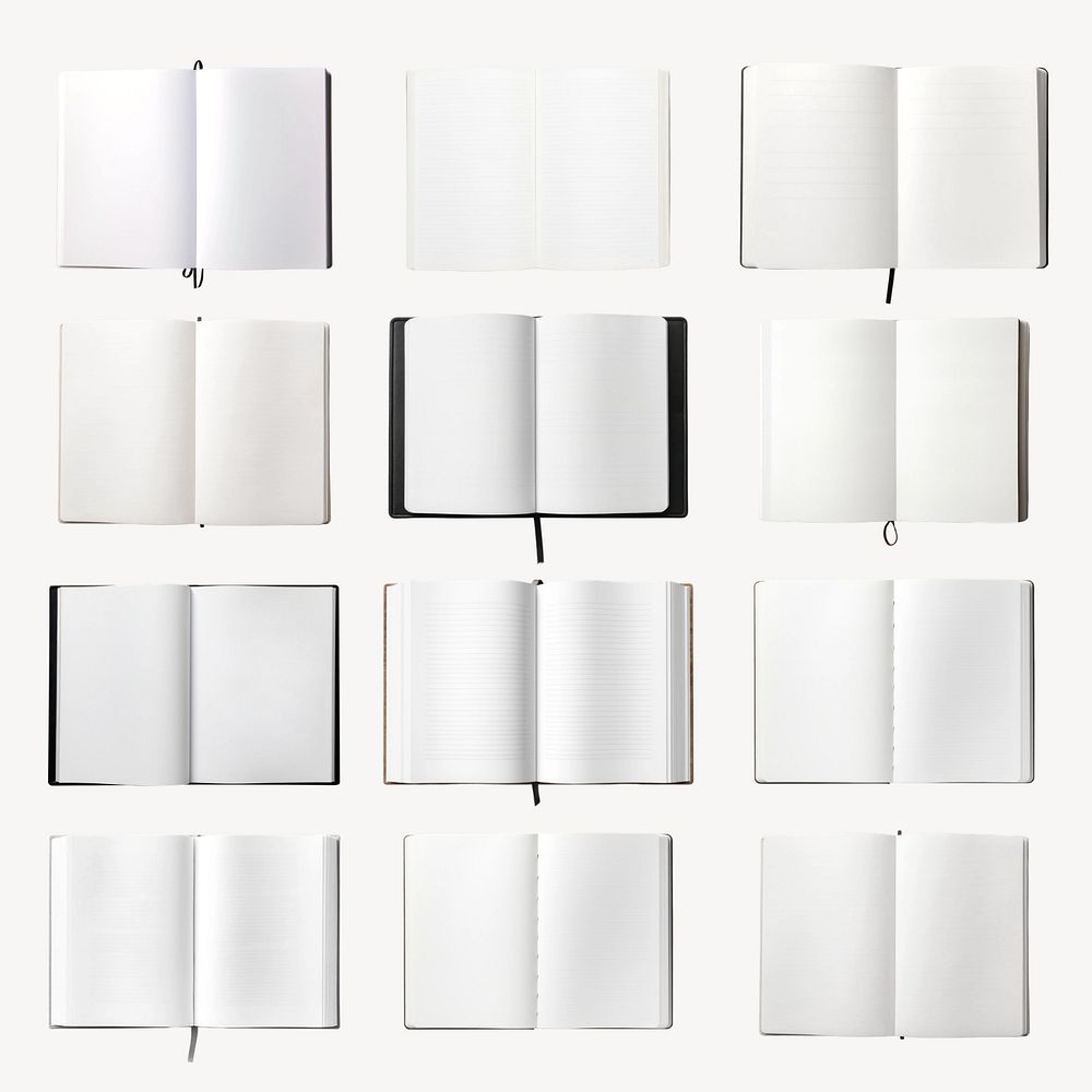 Open notebook element set, editable | Premium Editable Design - rawpixel