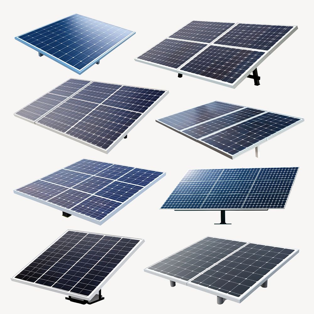 Solar panel element set, editable | Premium Editable Design - rawpixel
