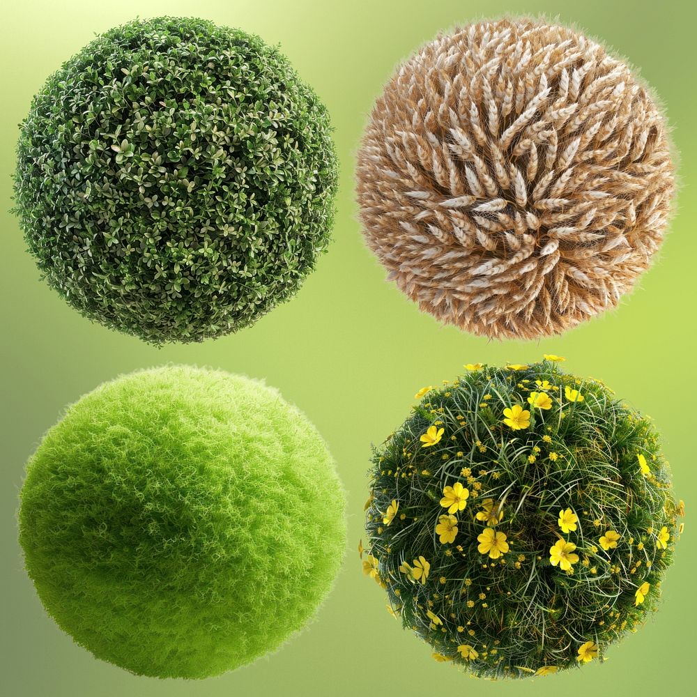 Spherical lush flat lay set, | Premium Editable Design - rawpixel