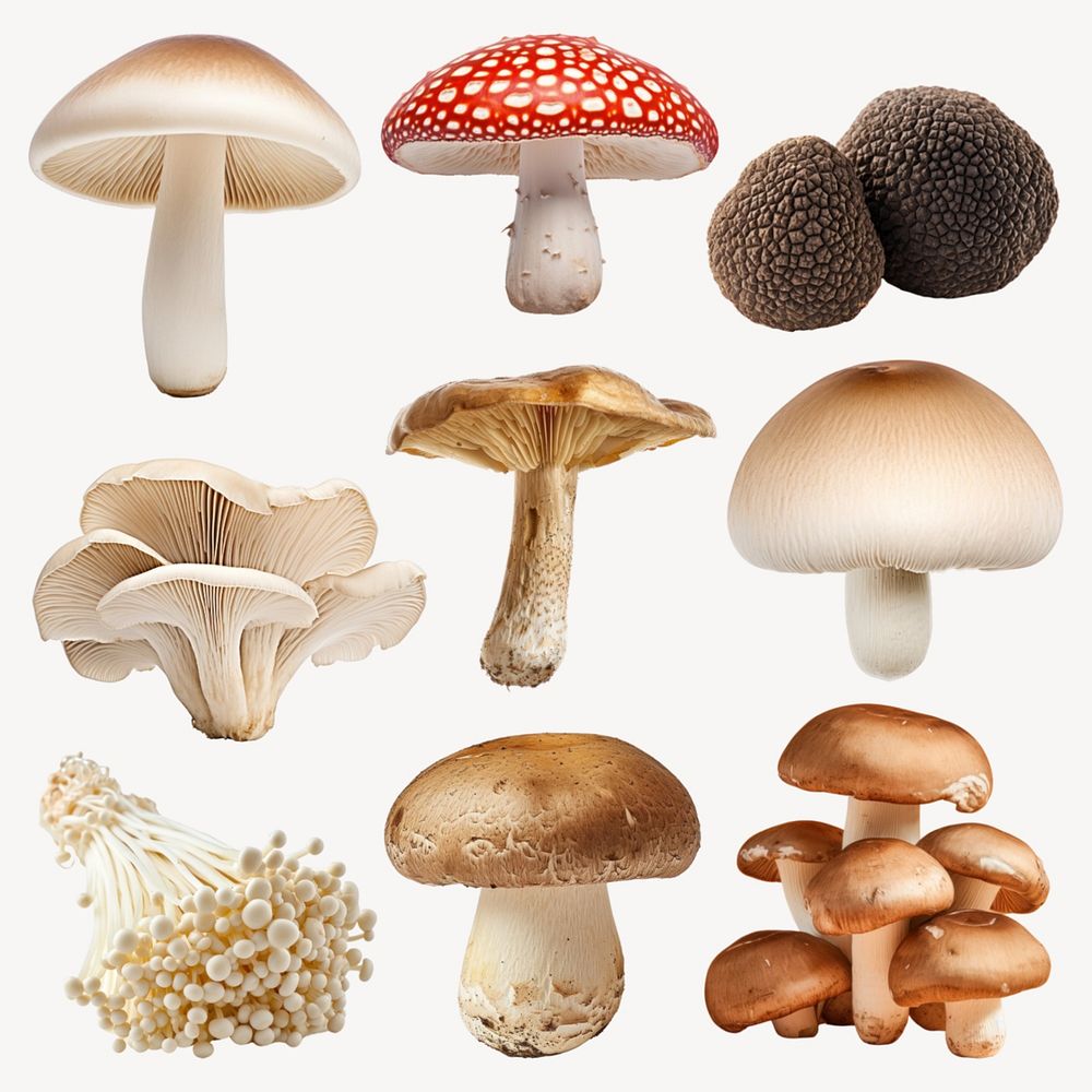 Edible mushroom set, editable design | Premium Editable Design - rawpixel