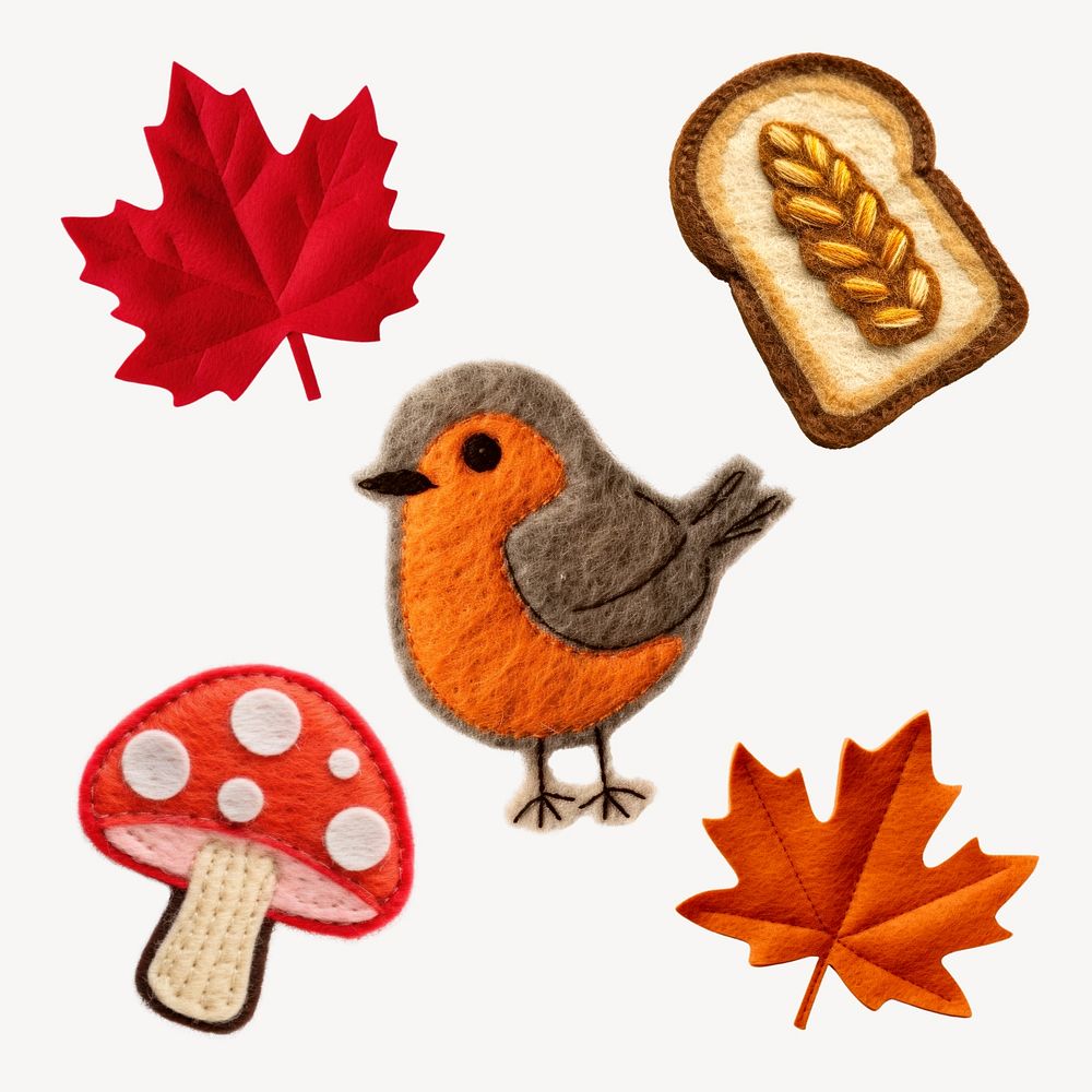 Autumn felt set, editable design | Premium Editable Design - rawpixel