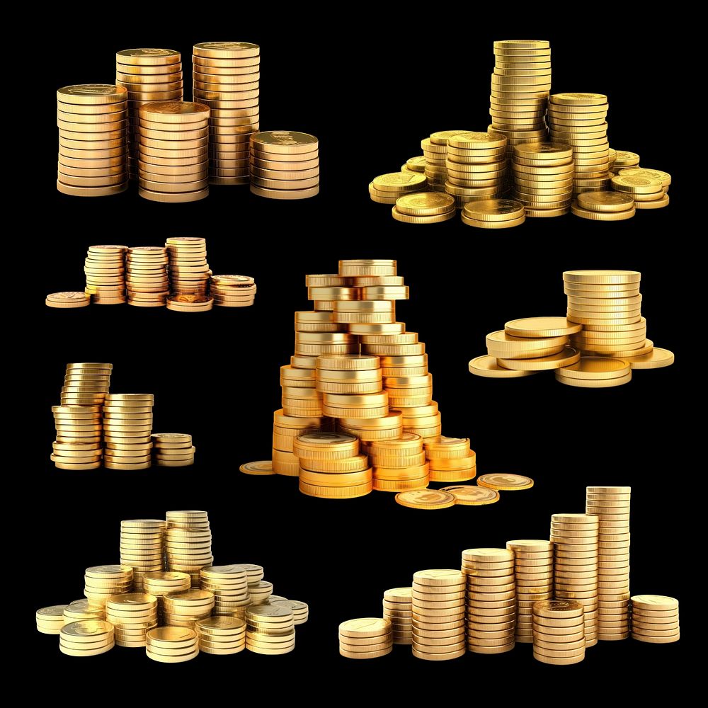 Editable stacked coins design element | Premium Editable Design - rawpixel