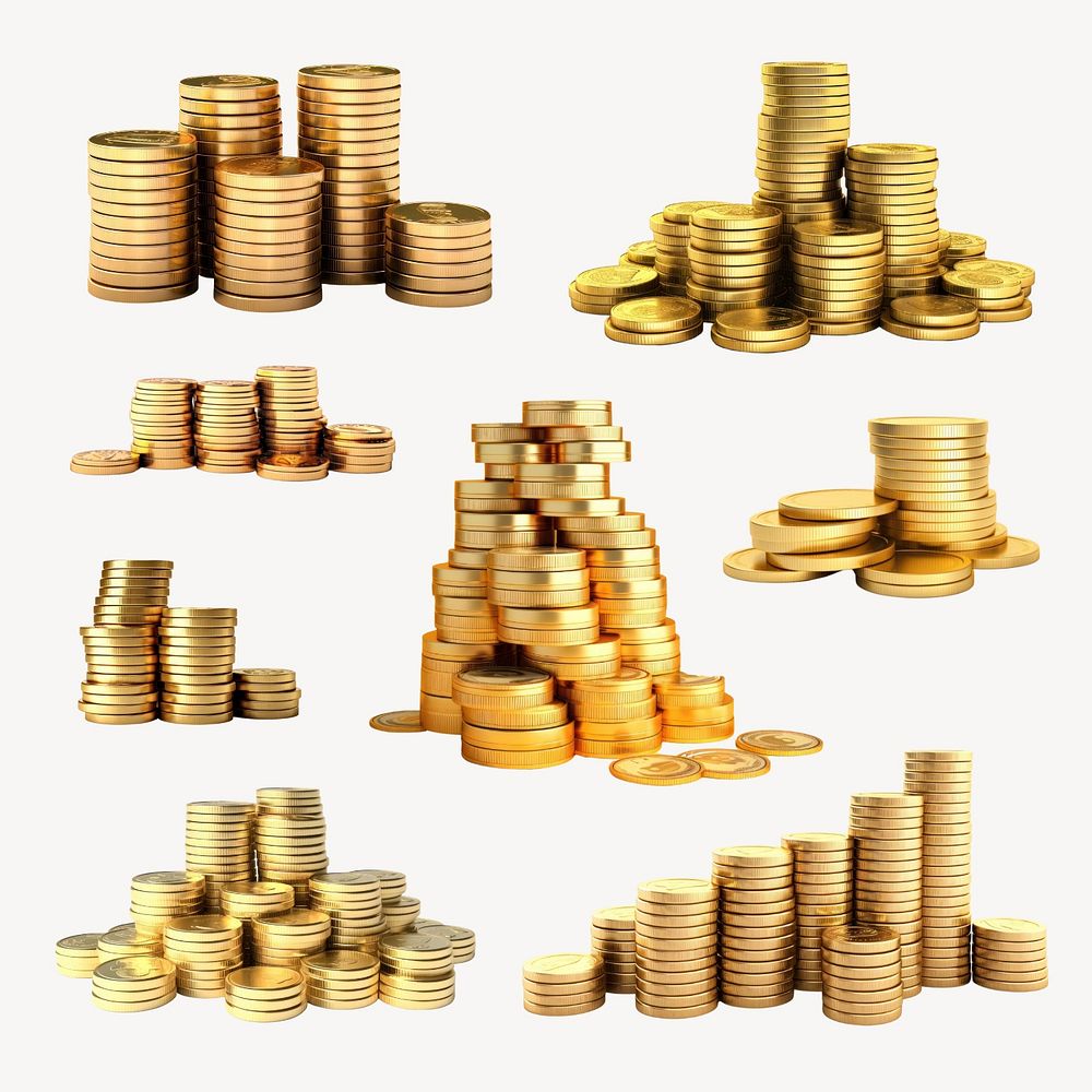 Editable stacked coins design element | Premium Editable Design - rawpixel