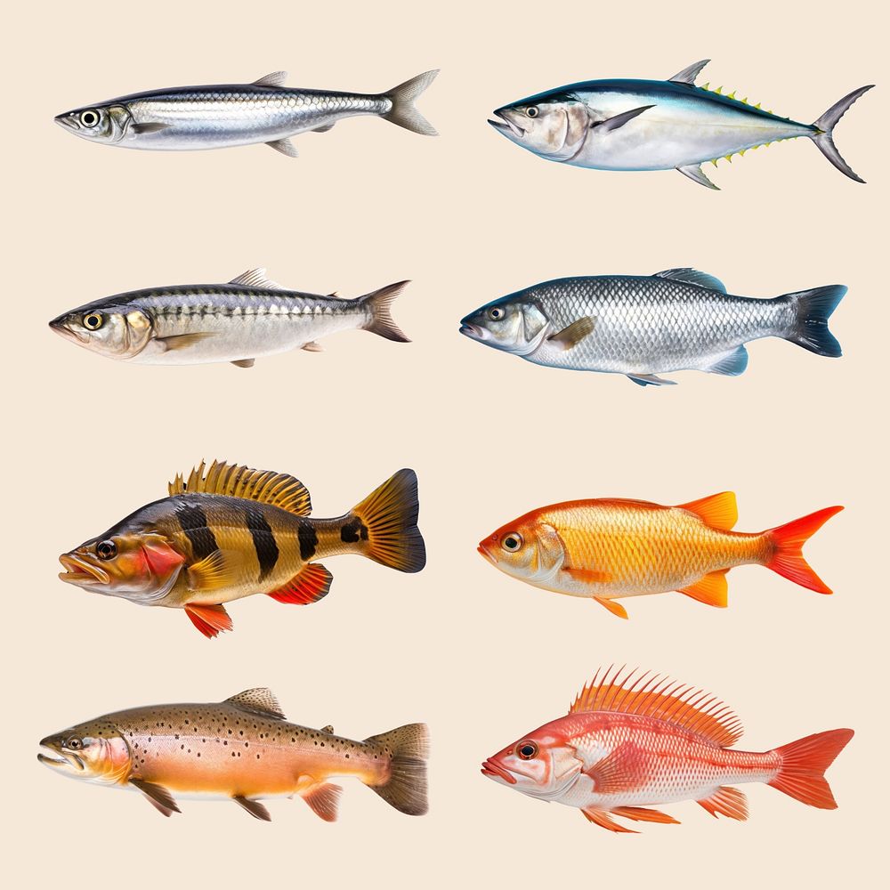 Edible fish animal set, editable | Premium Editable Design - rawpixel