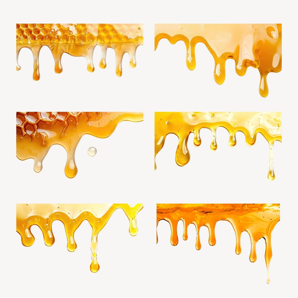 Melting honey border set, editable | Premium Editable Design - rawpixel