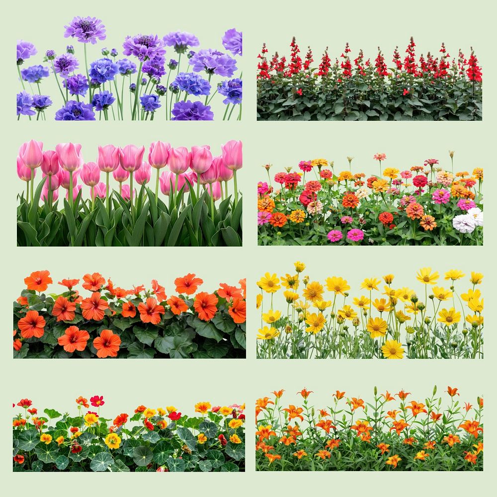 Summer flower border set, editable | Premium Editable Design - rawpixel