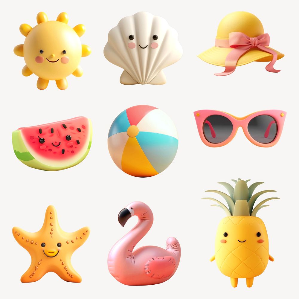 Editable 3d cute Summer design | Premium Editable Design - rawpixel