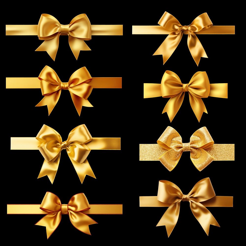 Editable golden ribbon bow design | Premium Editable Design - rawpixel