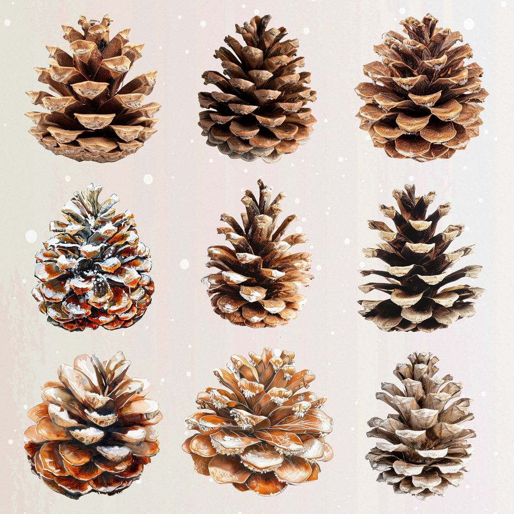 Editable Winter pine cone design | Premium Editable Design - rawpixel