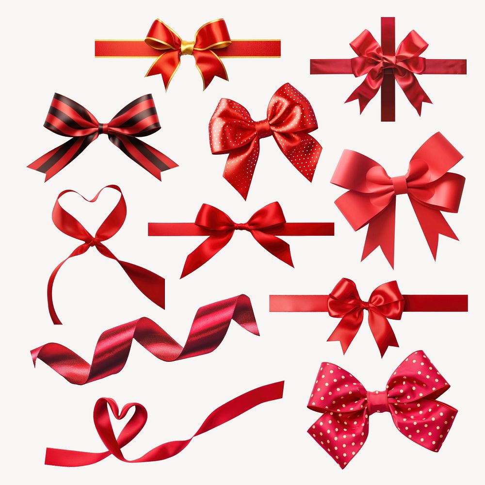 Editable red gift ribbon design | Premium Editable Design - rawpixel