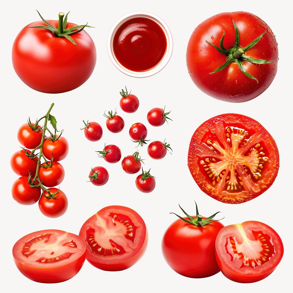 Editable tomato design element set | Premium Editable Design - rawpixel