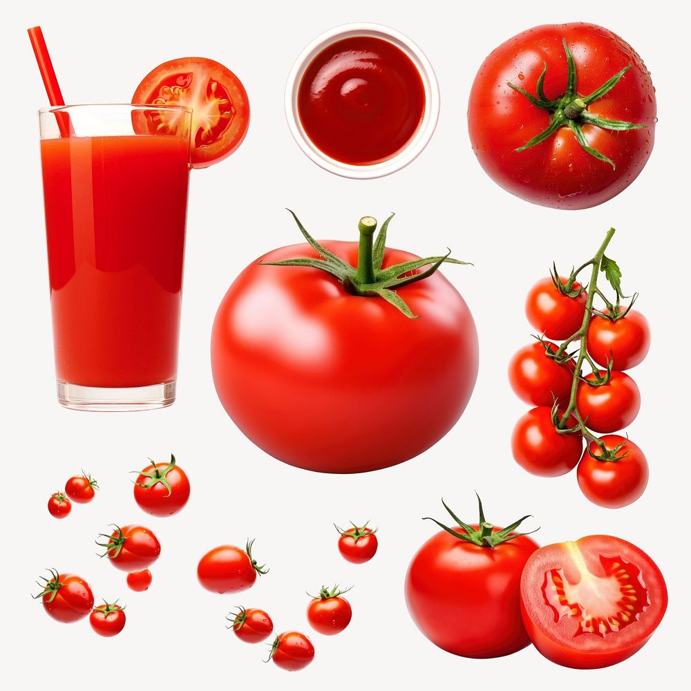 Editable tomato design element set | Premium Editable Design - rawpixel