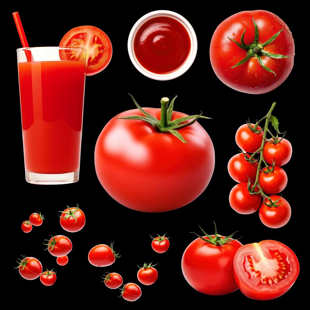 Editable tomato design element set | Premium Editable Design - rawpixel