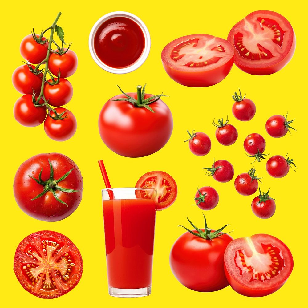 Editable tomato design element set | Premium Editable Design - rawpixel