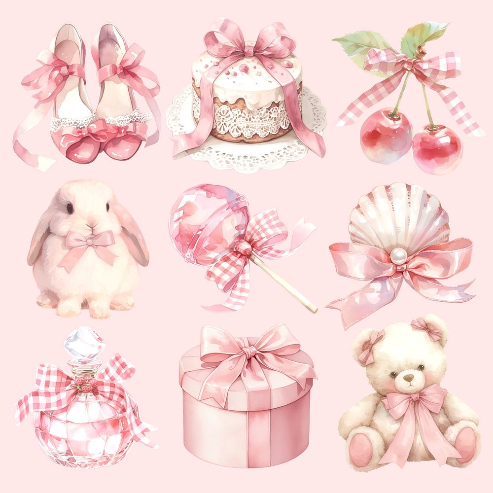 Editable watercolor pink coquette element | Premium Editable Design ...