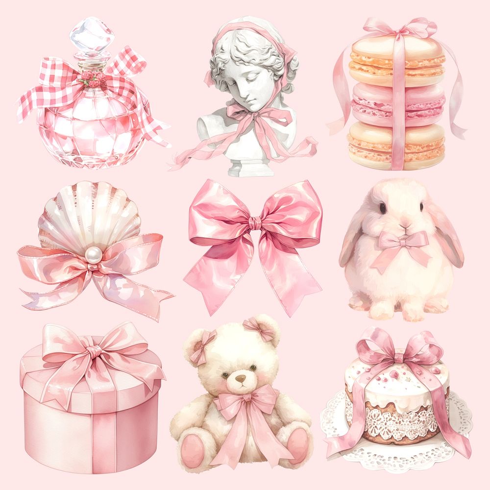 Editable watercolor pink coquette element | Premium Editable Design ...