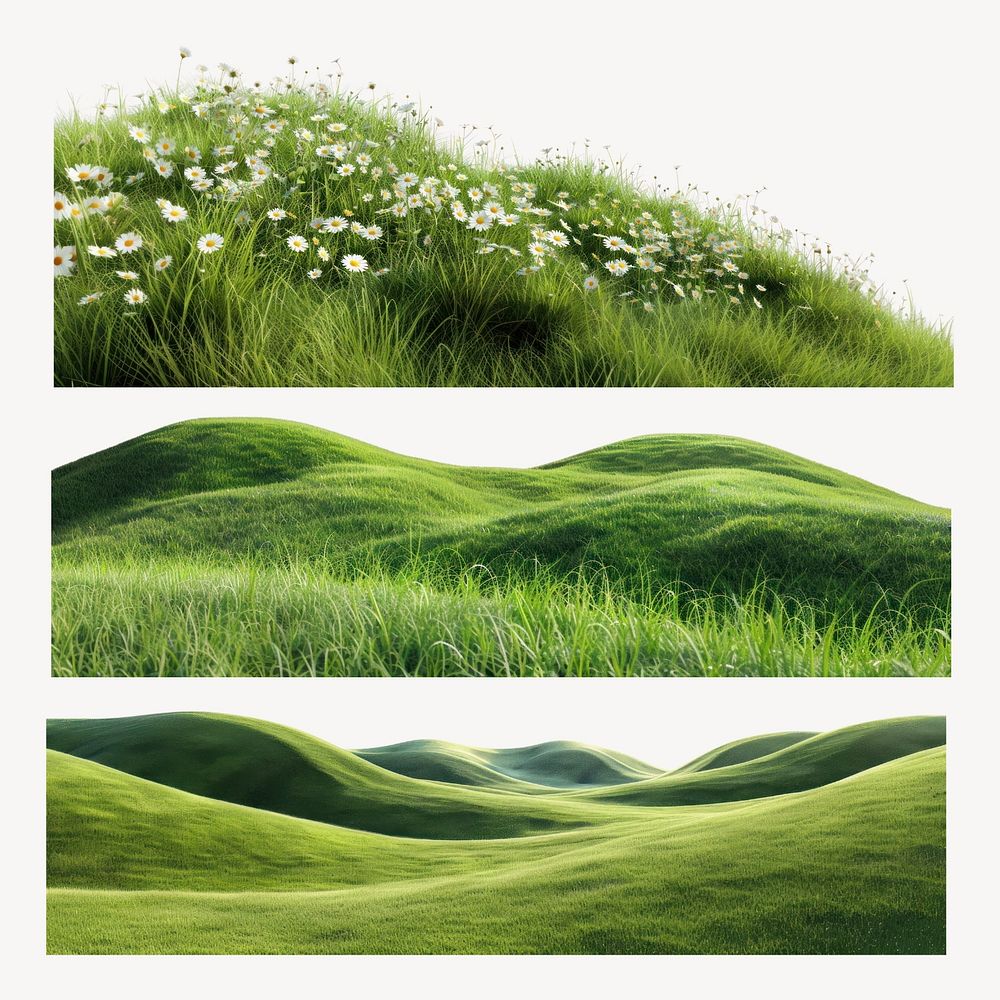 Editable hill border element set | Premium Editable Design - rawpixel