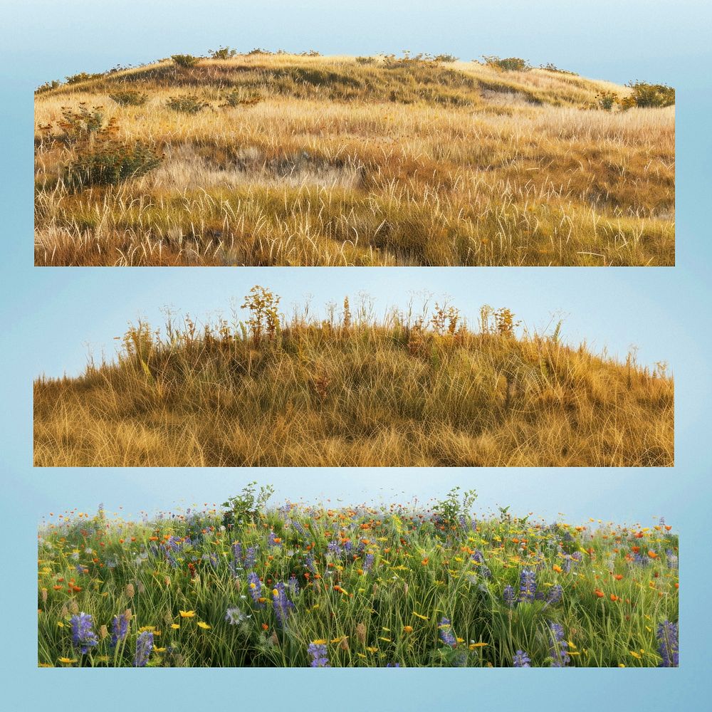 Editable hill border element set | Premium Editable Design - rawpixel