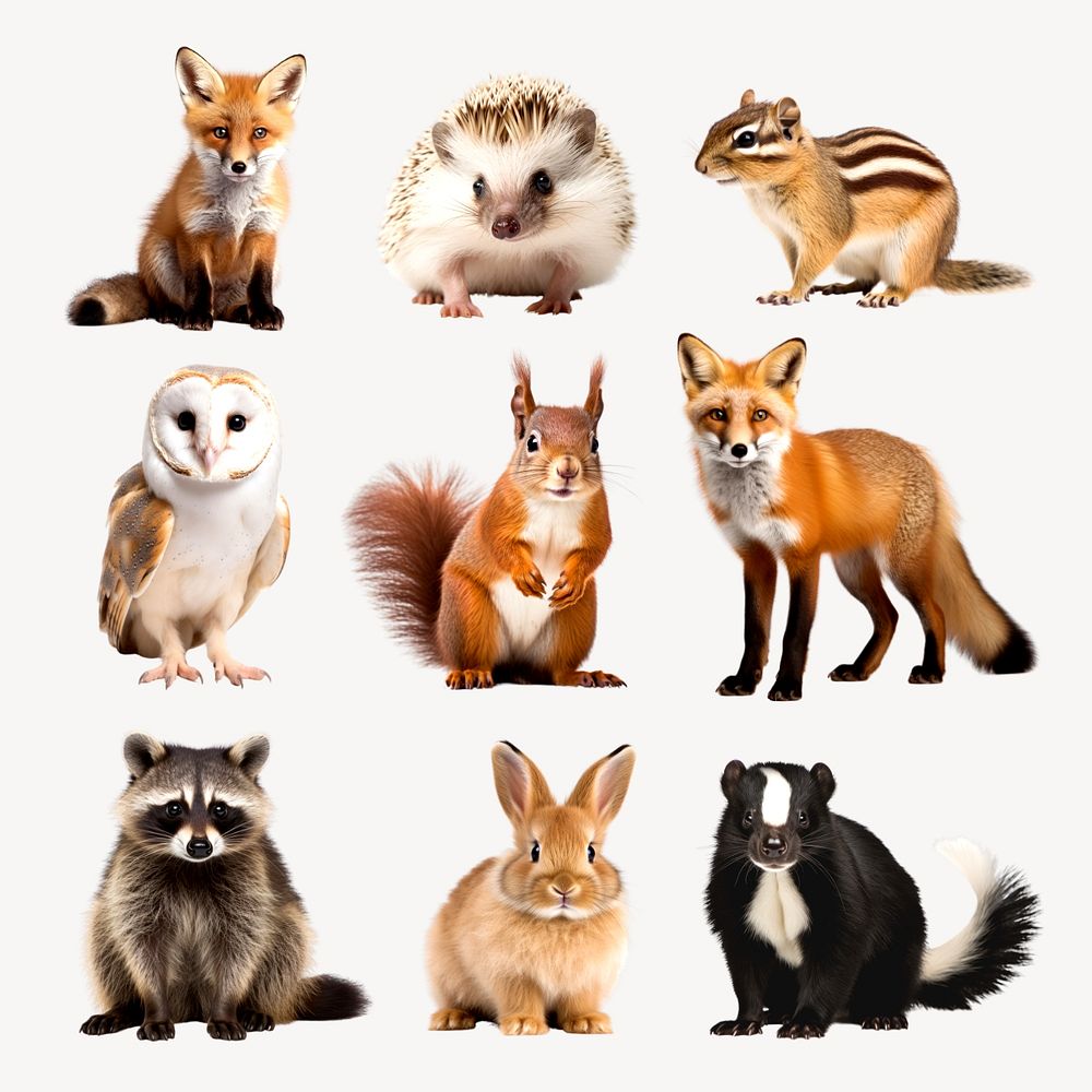 Editable Animals Autumn element set | Premium Editable Design - rawpixel