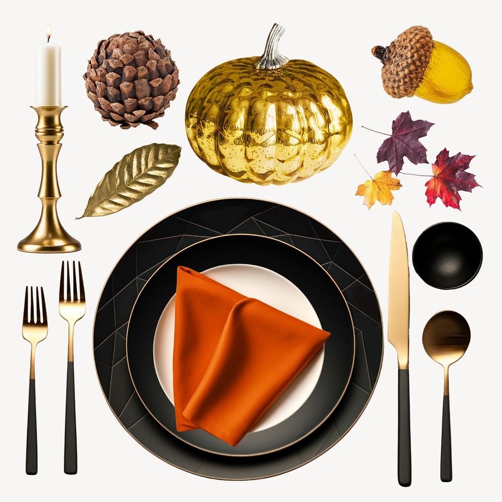 Editable Thanksgiving dinner element set | Premium Editable Design ...