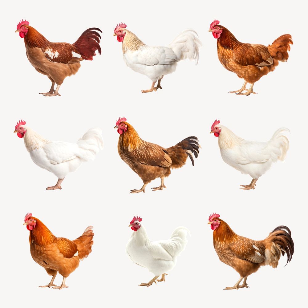 Editable chicken element set | Premium Editable Design - rawpixel