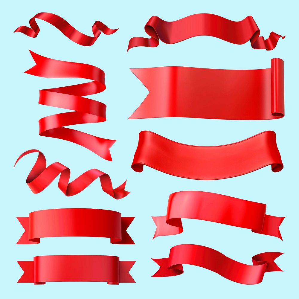 Editable red ribbon banner element | Premium Editable Design - rawpixel