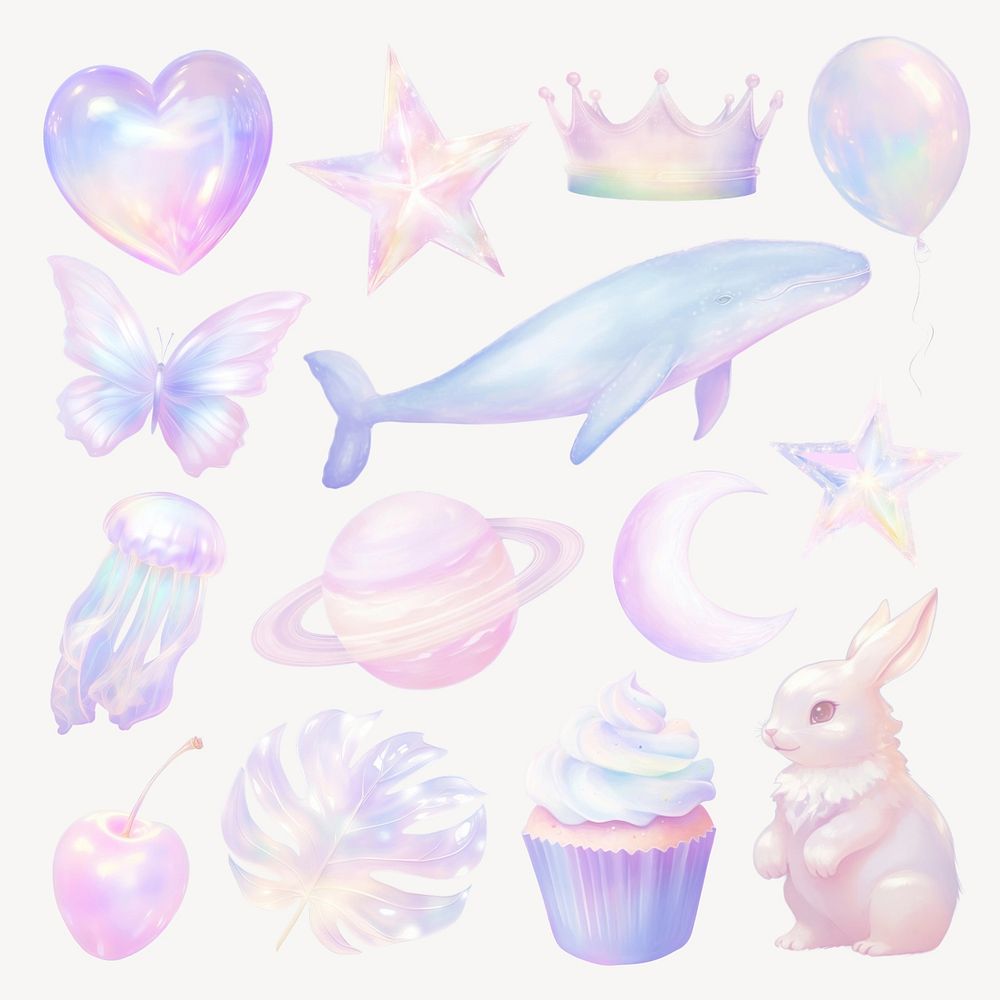 Editable Pastel cute sticker design | Premium Editable Design - rawpixel