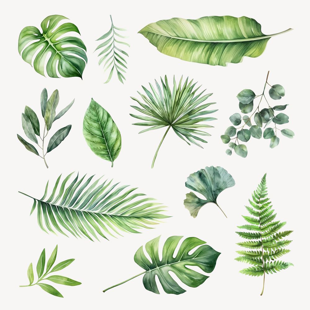 Editable tropical leaves design element | Premium Editable Design ...