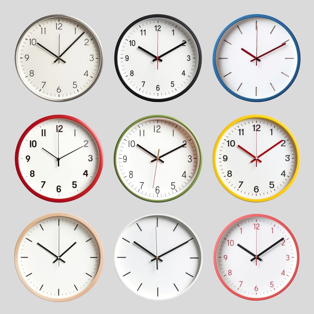 Editable wall clocks design element | Premium Editable Design - rawpixel
