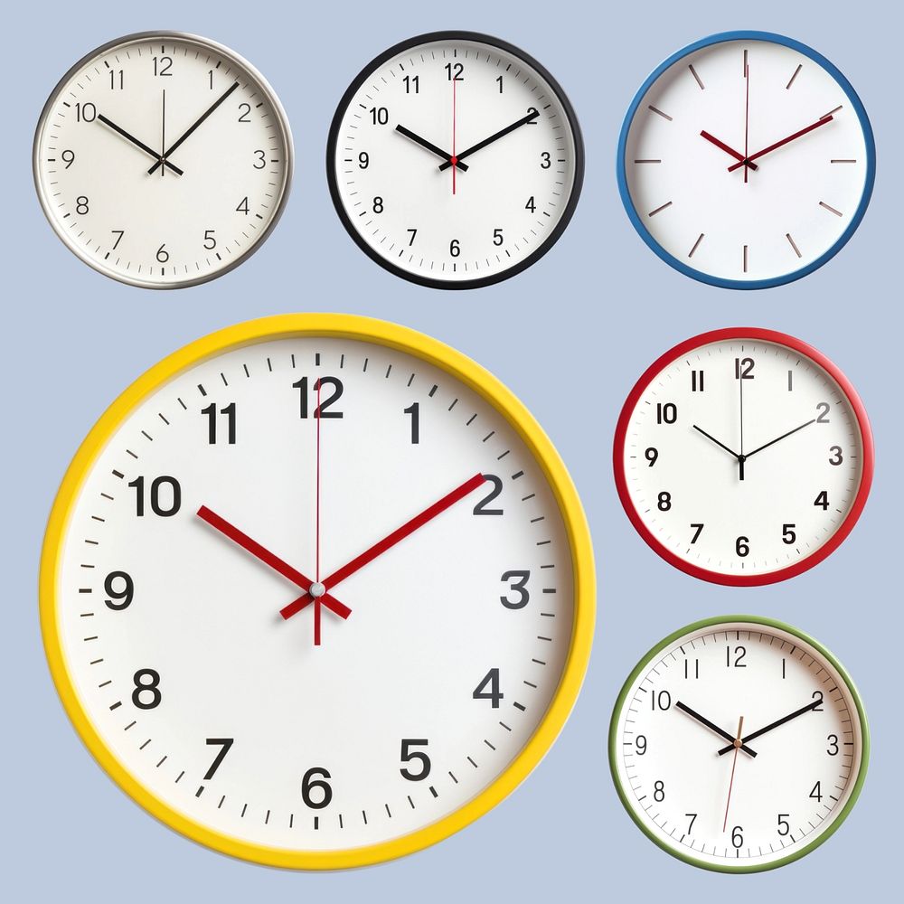 Editable wall clocks design element | Premium Editable Design - rawpixel