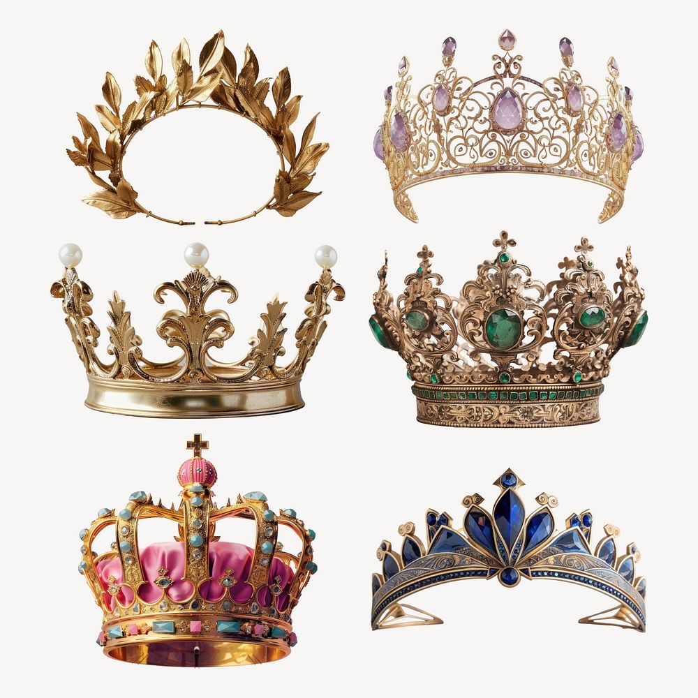 Editable crown design element set | Premium Editable Design - rawpixel