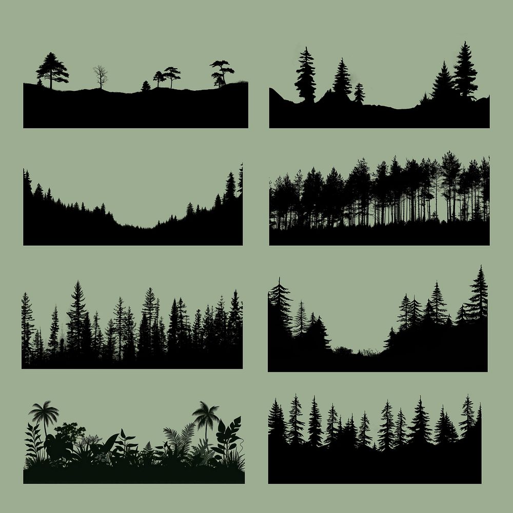 Editable forest silhouette design element | Premium Editable Design ...