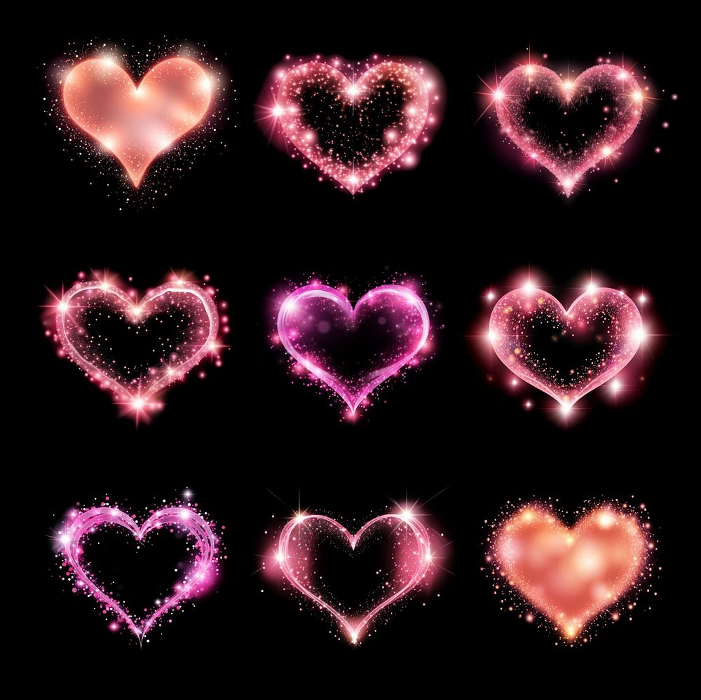 Editable neon pink heart design | Premium Editable Design - rawpixel
