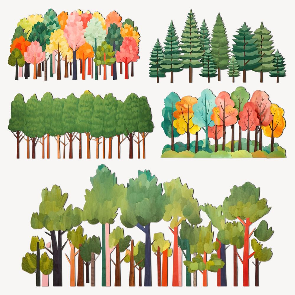 Editable group trees design element | Premium Editable Design - rawpixel