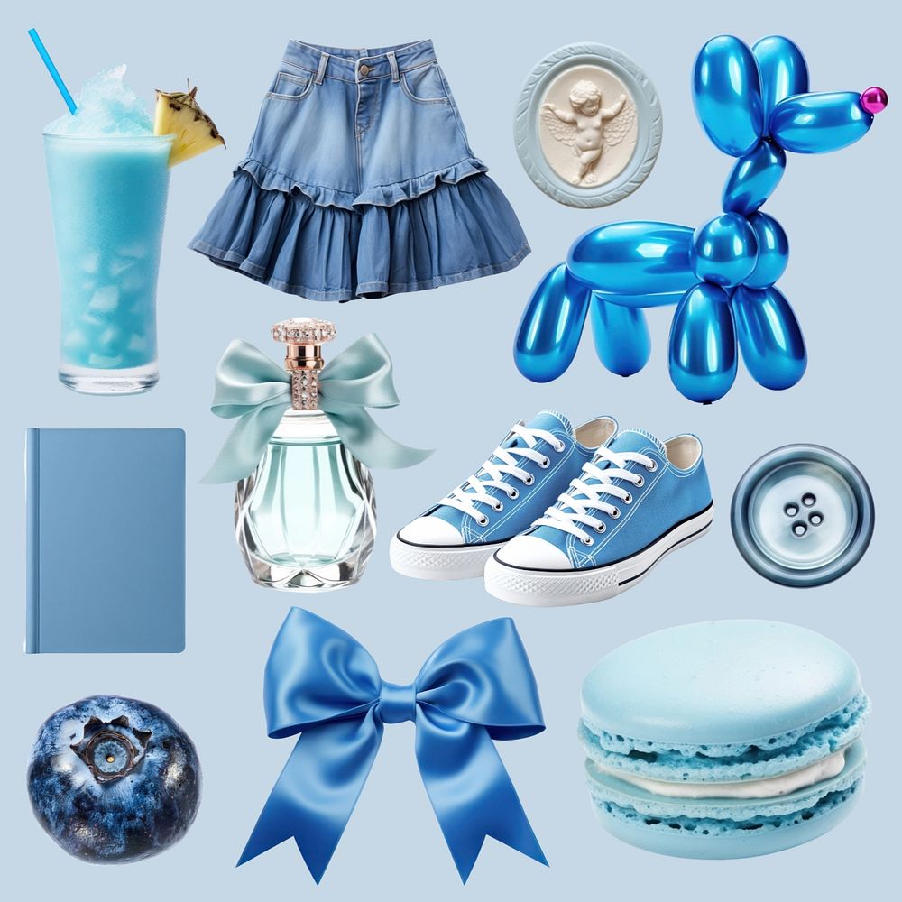 Editable blue various object design | Premium Editable Design - rawpixel