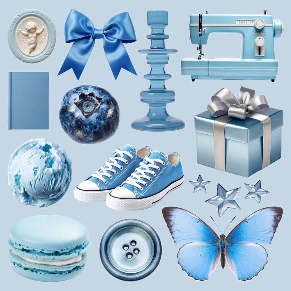 Editable blue various object design | Premium Editable Design - rawpixel