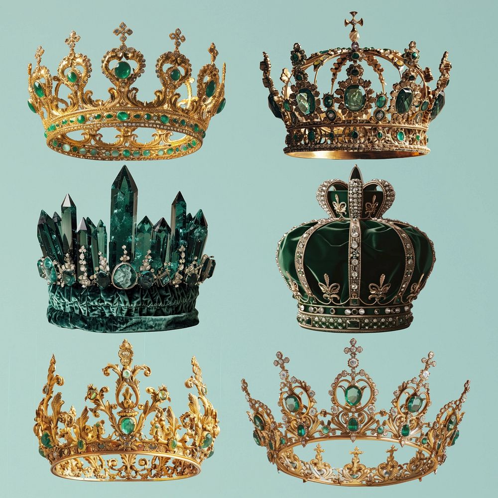 Editable emerald crown design element | Premium Editable Design - rawpixel