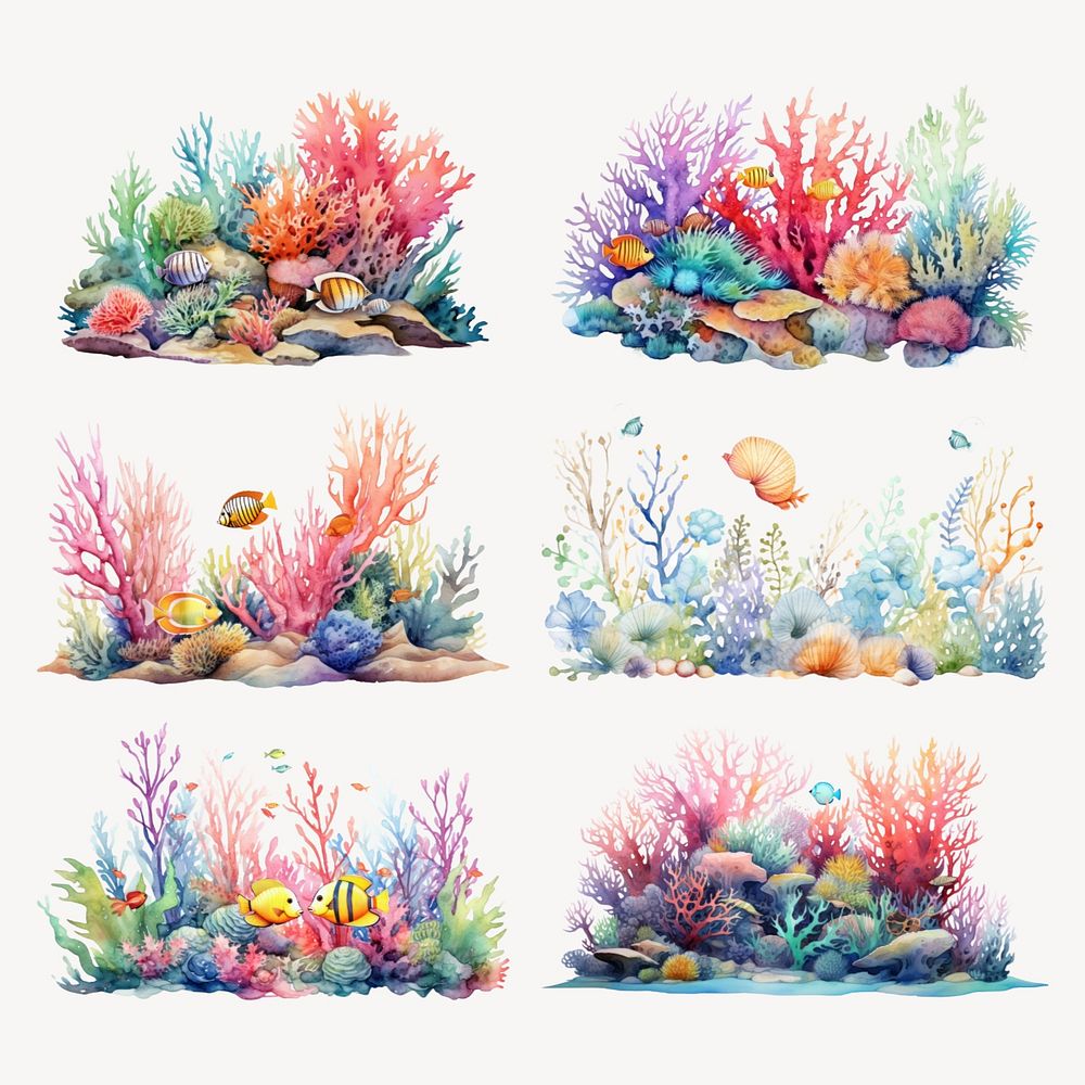 Editable watercolor coral design element | Premium Editable Design ...