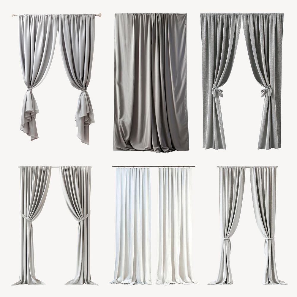 Editable curtain design element set | Premium Editable Design - rawpixel
