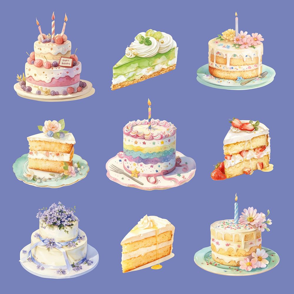 Editable watercolor cake design element | Premium Editable Design ...