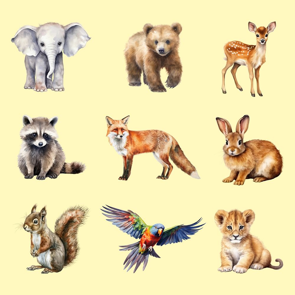 Editable watercolor animal design element | Premium Editable Design ...