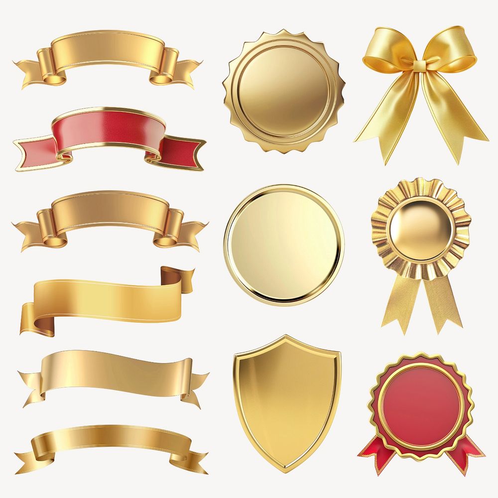 Editable Gold ribbon badge design | Premium Editable Design - rawpixel