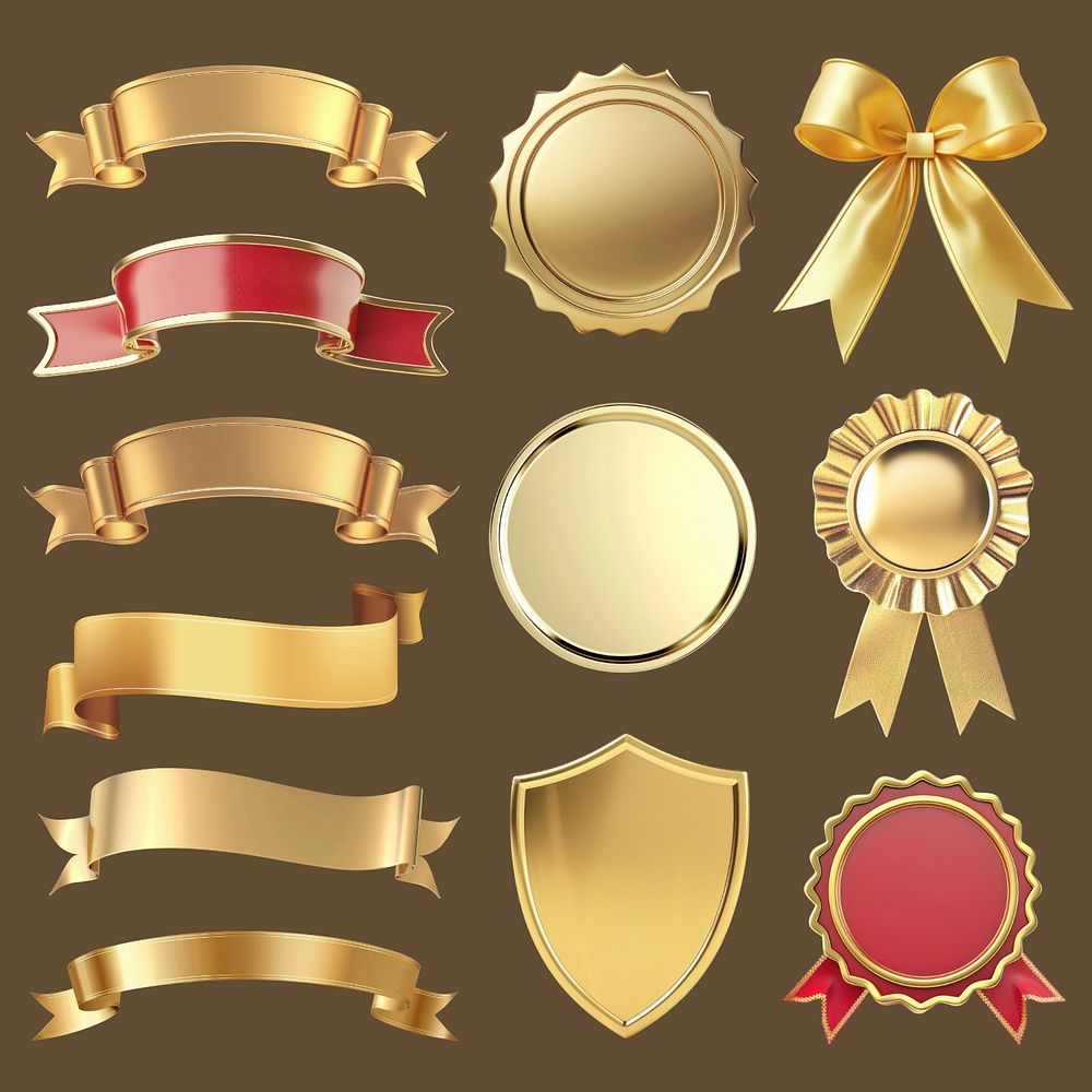 Editable Gold ribbon badge design | Premium Editable Design - rawpixel