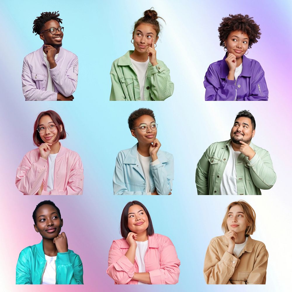 Editable people thinking pose element | Premium Editable Design - rawpixel